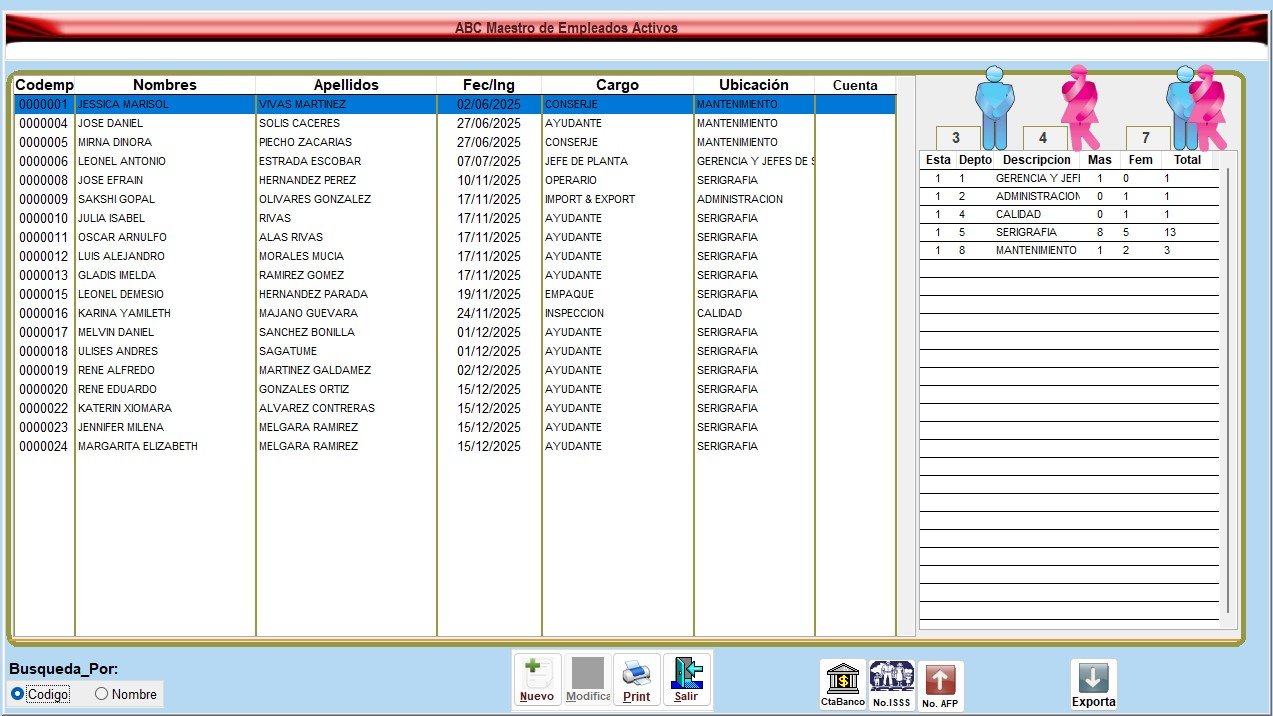 Sistema SOMTEX – Software Tiffera